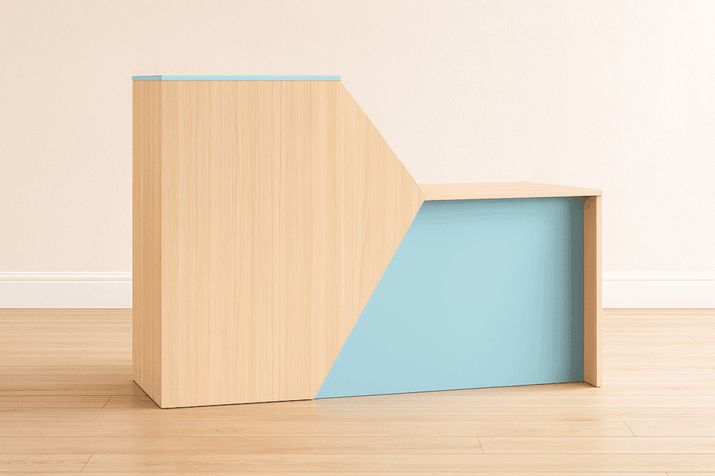 Modern Two-Tone Reception Desk – Stylish Front Desk Available in ...