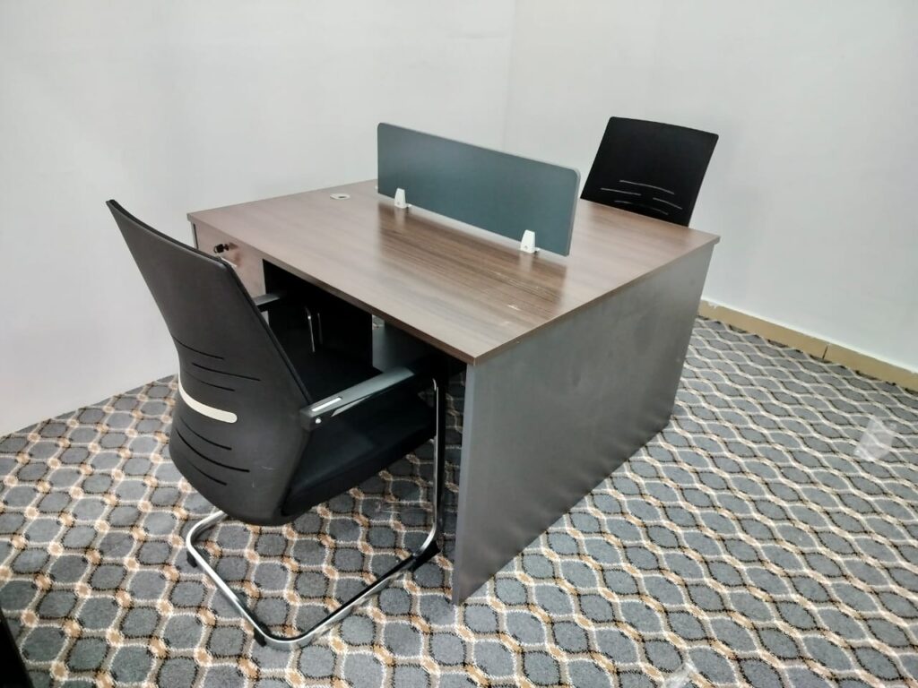 1.2m Dual Workstation Desk with Lockable Storage & Frosted Glass ...