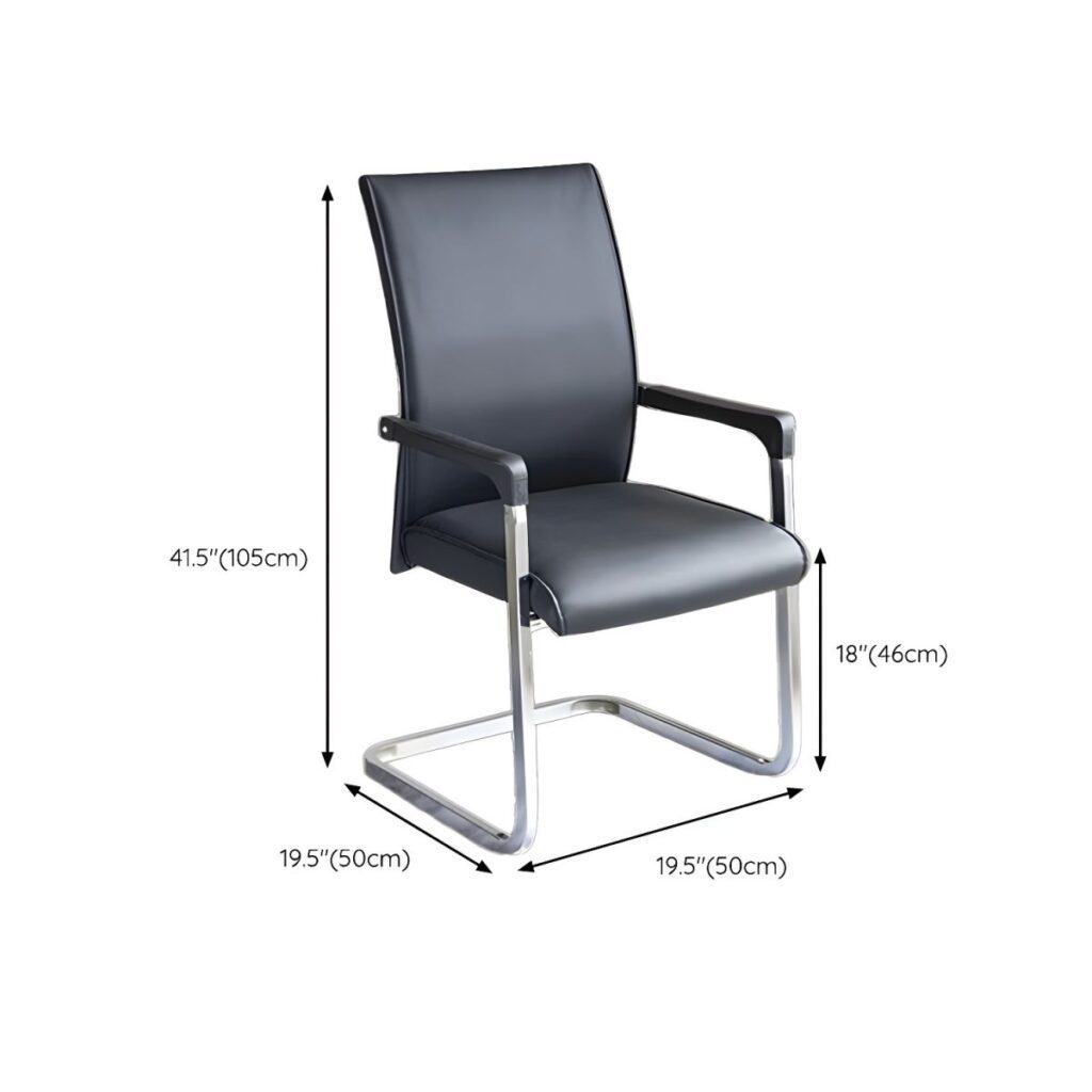 Modern Leather Visitor Chair – Chrome Sled Base & Cushioned Back - Pogo ...
