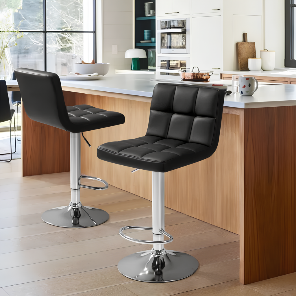 Adjustable Leather bar Stool - Pogo Furniture