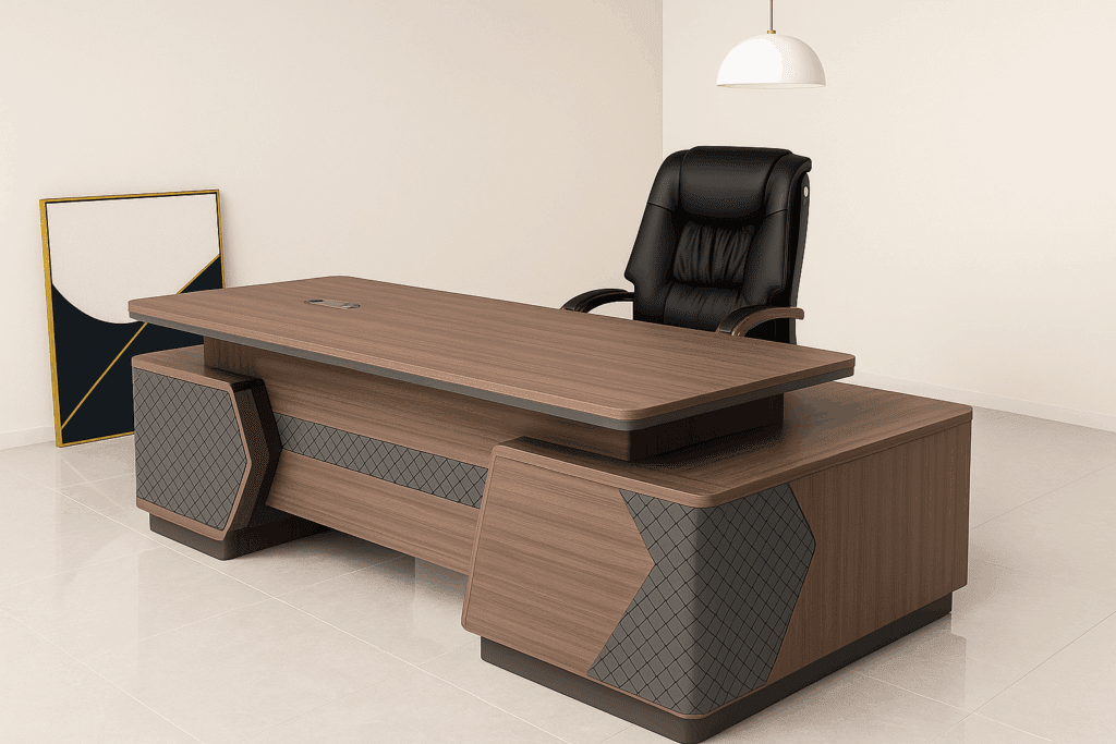 2.4M Executive L-Shaped Office Desk - Pogo Furniture