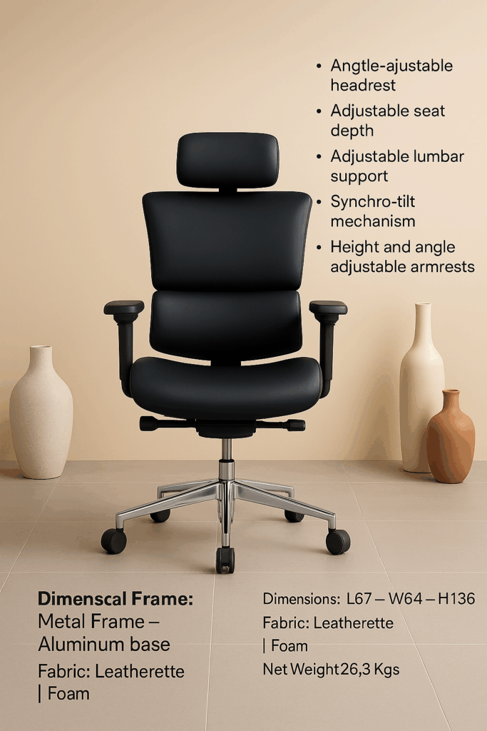 Premium Ergonomic High Back Executive Chair – Black - Pogo Furniture