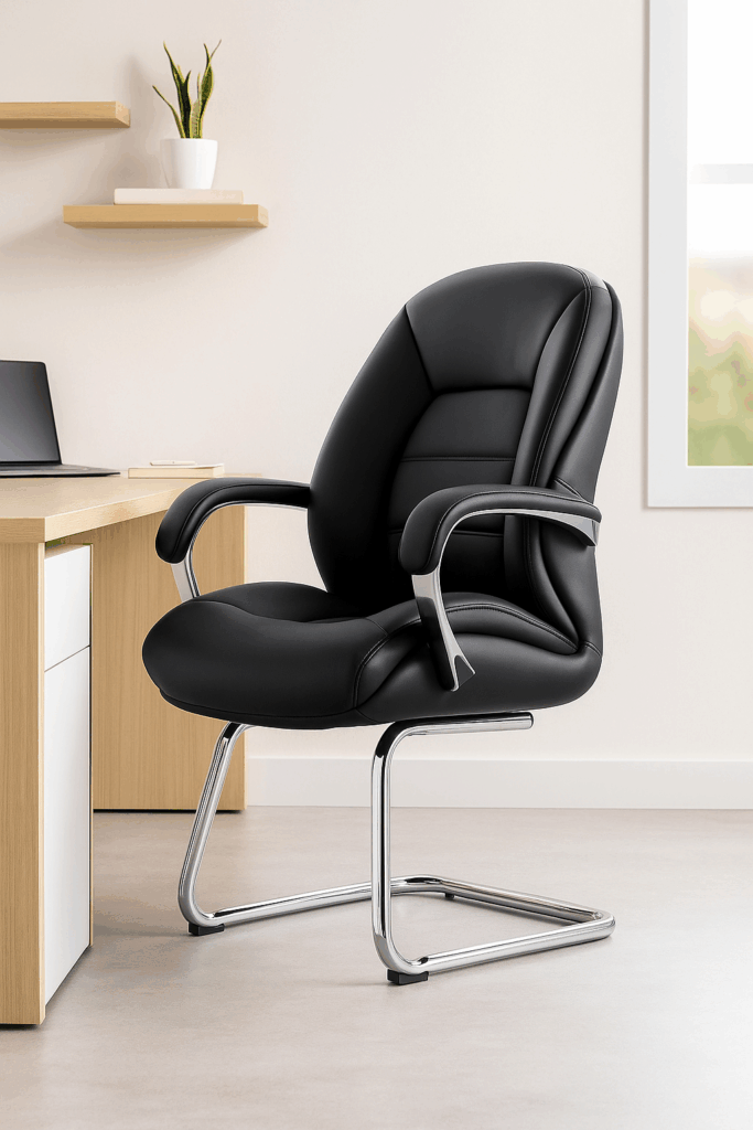 Niki Black Visitor Office Chair - Pogo Furniture